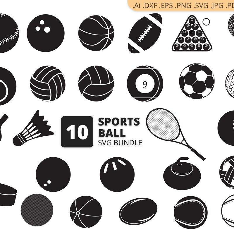 Sports Balls Svg - Etsy