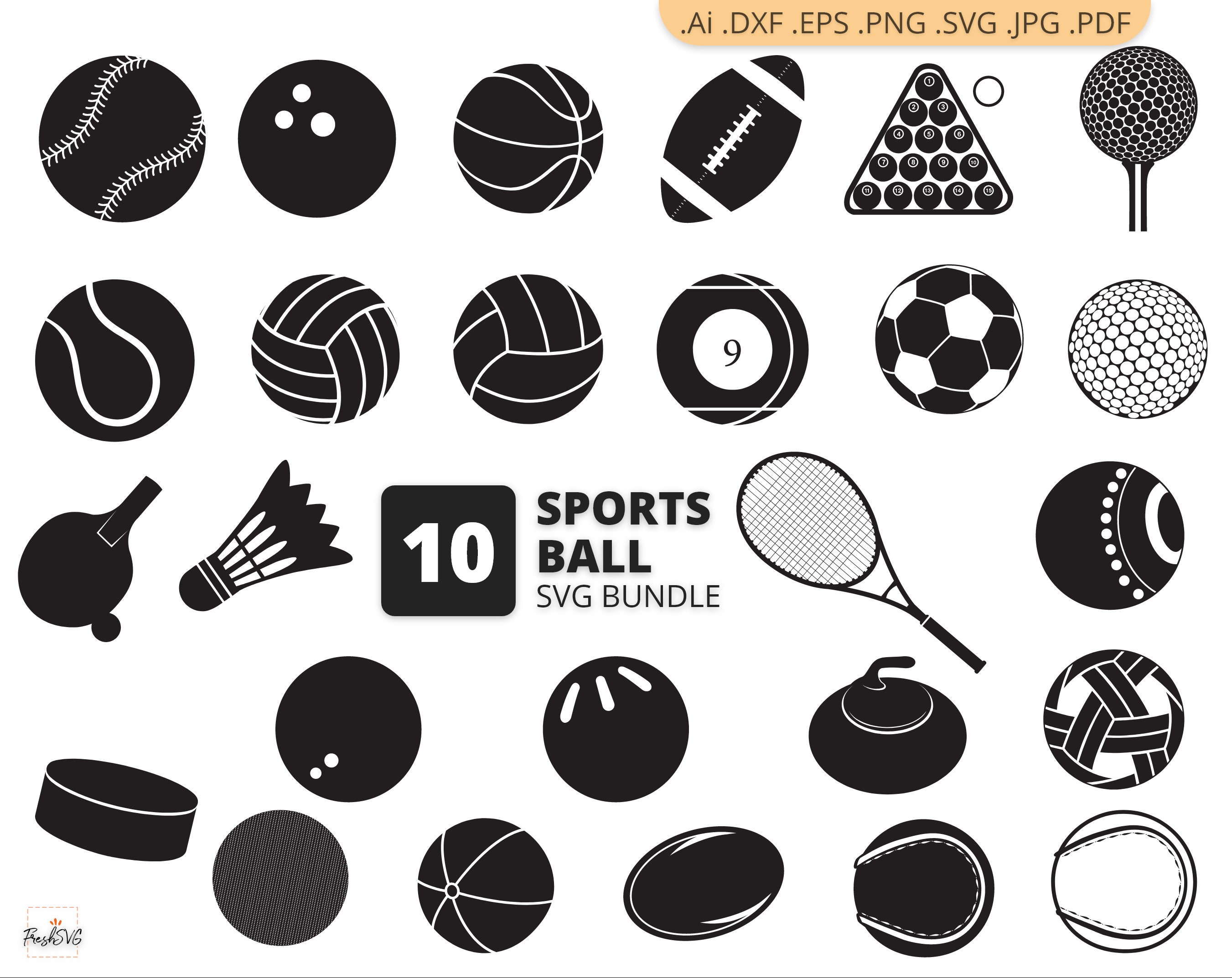 Sports Ball SVG Sports Ball Bundle SVG Sports Ball - Etsy