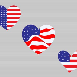 4th of July, American Flag Heart SVG, USA Flag Heart SVG Bundle ...
