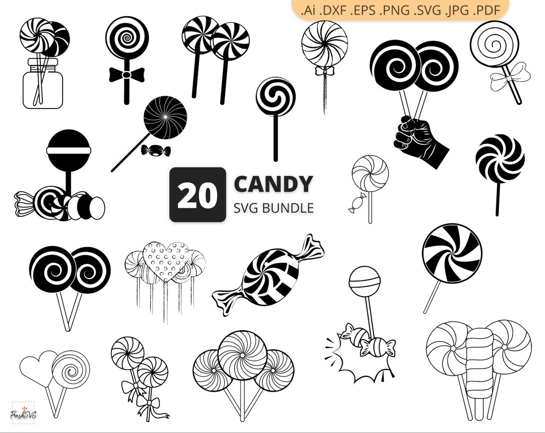 Candy SVG, Candy Bundle SVG, Candy Silhouette, Candy Clipart, Digital ...