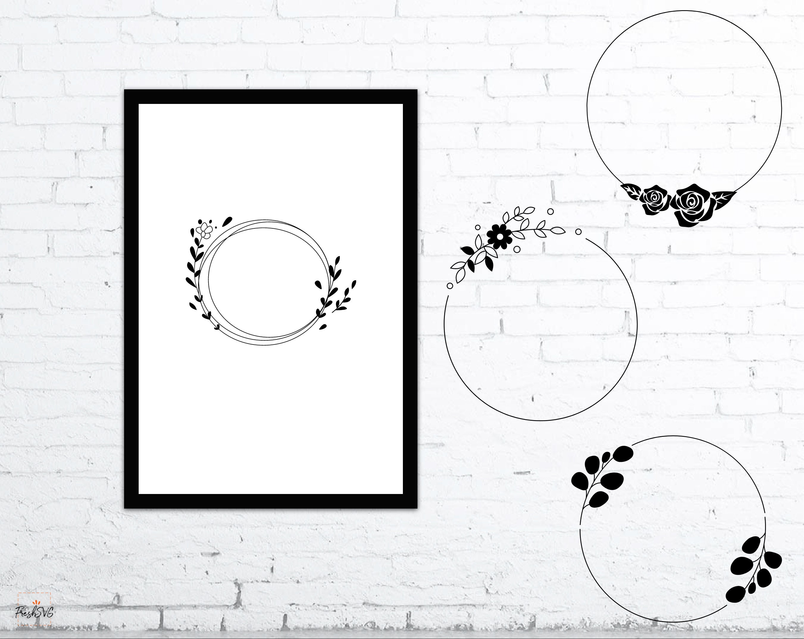 Marco de círculo SVG, paquete de marco de círculo SVG, silueta de marco ...