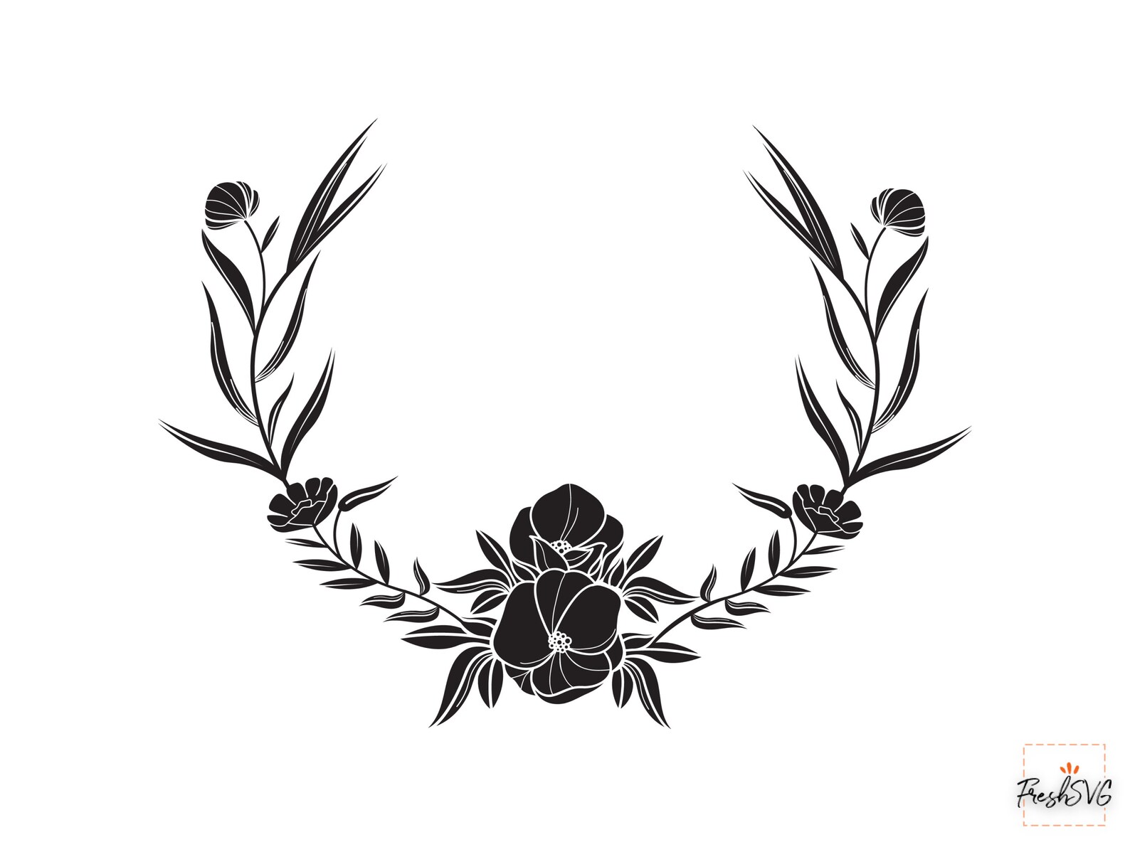 Botanical Floral Frame SVG Wreath SVG Bundle Silhouette - Etsy