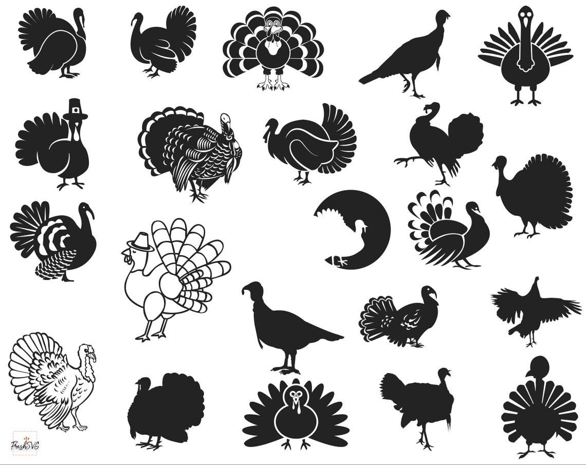 Turkey SVG Turkey Bundle SVG Turkey Silhouette Turkey - Etsy