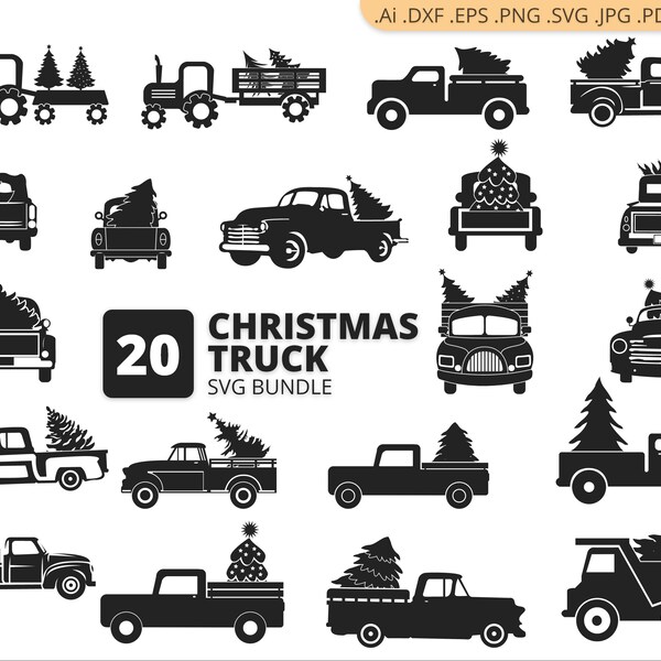 Svg Files for Cricut Christmas Tree Truck - Etsy