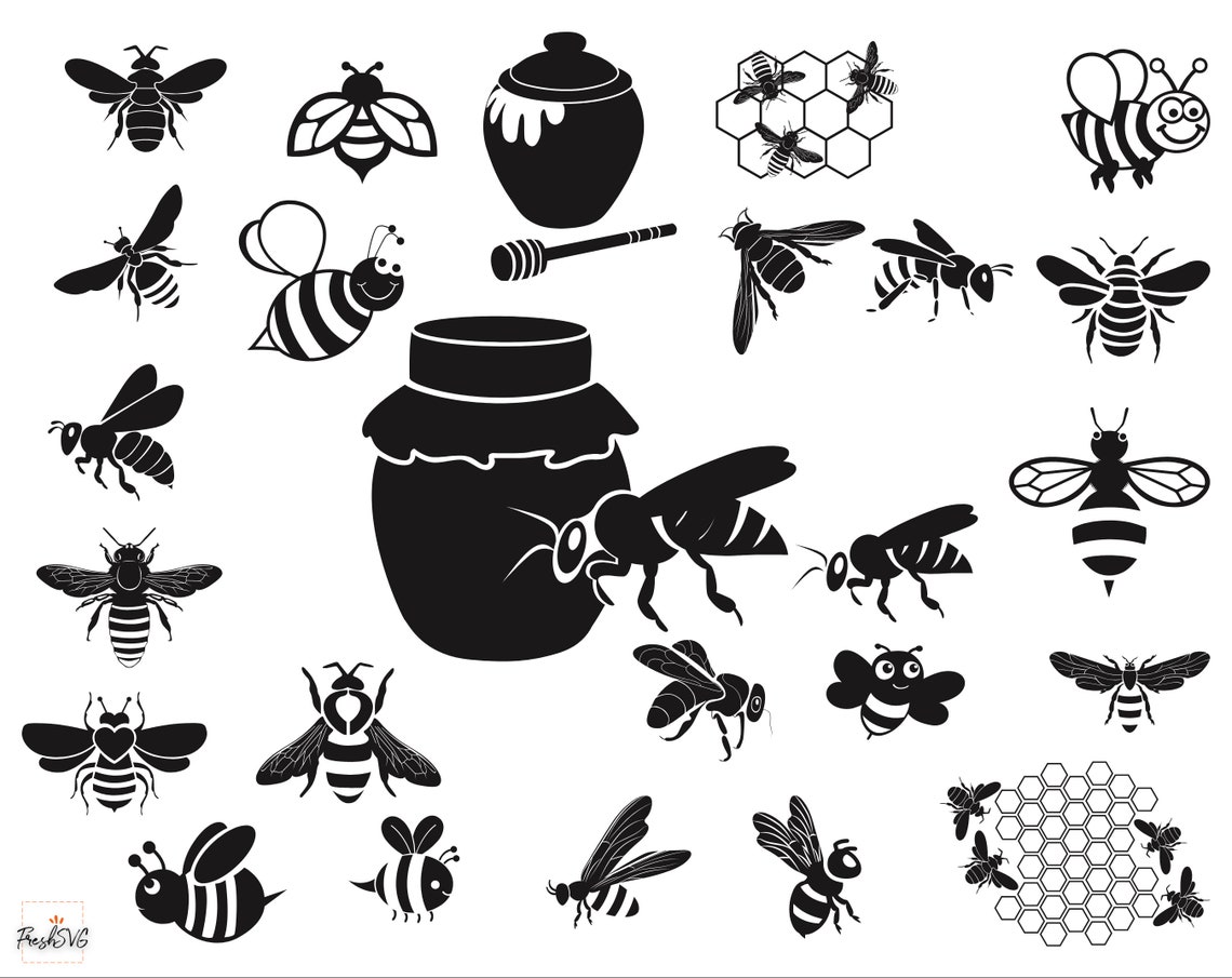 Bumble Bee SVG Bumble Bee Bundle SVG Bumble Bee Silhouette | Etsy