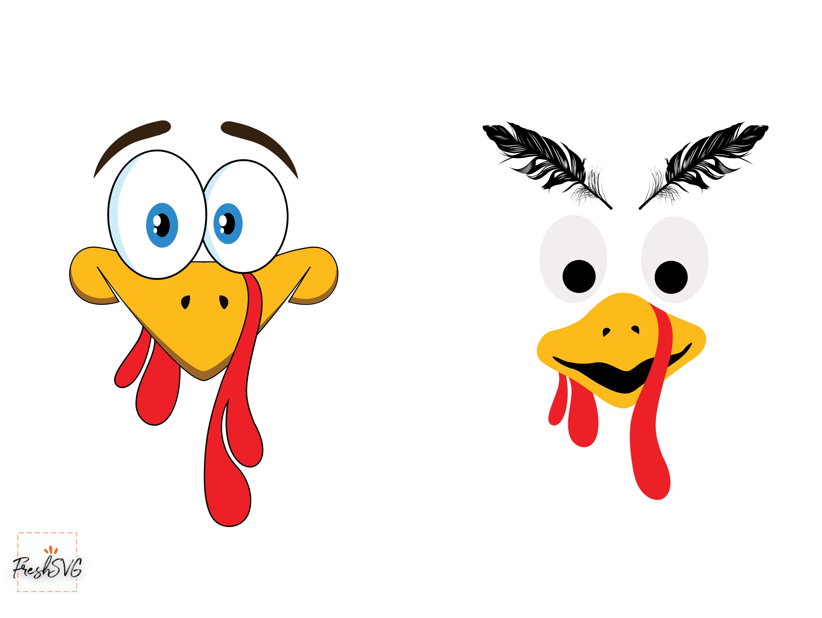 Turkey Face SVG Turkey Face SVG Bundle Turkey Face - Etsy