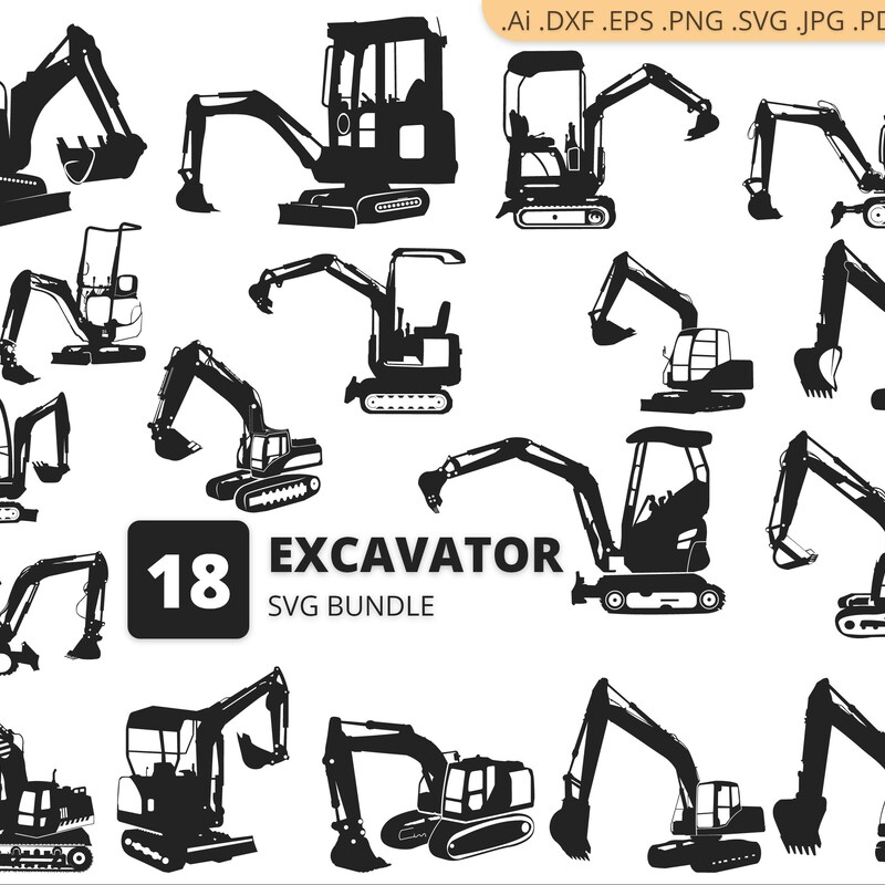 Excavator Svg - Etsy