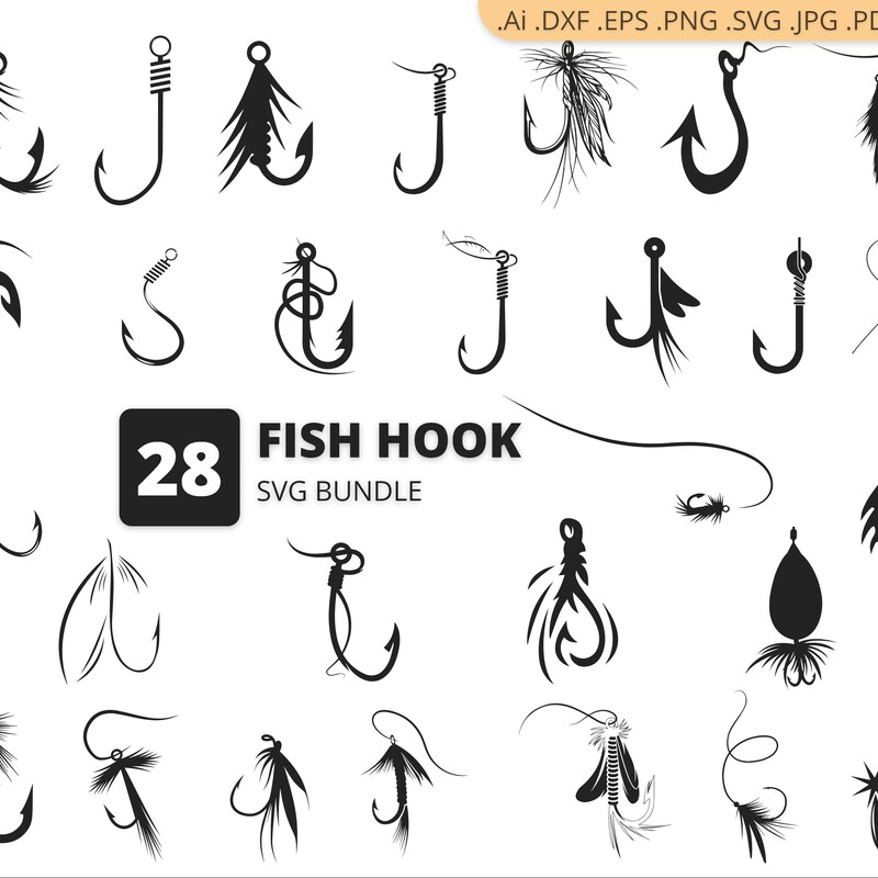 Fish Hook Svg - Etsy