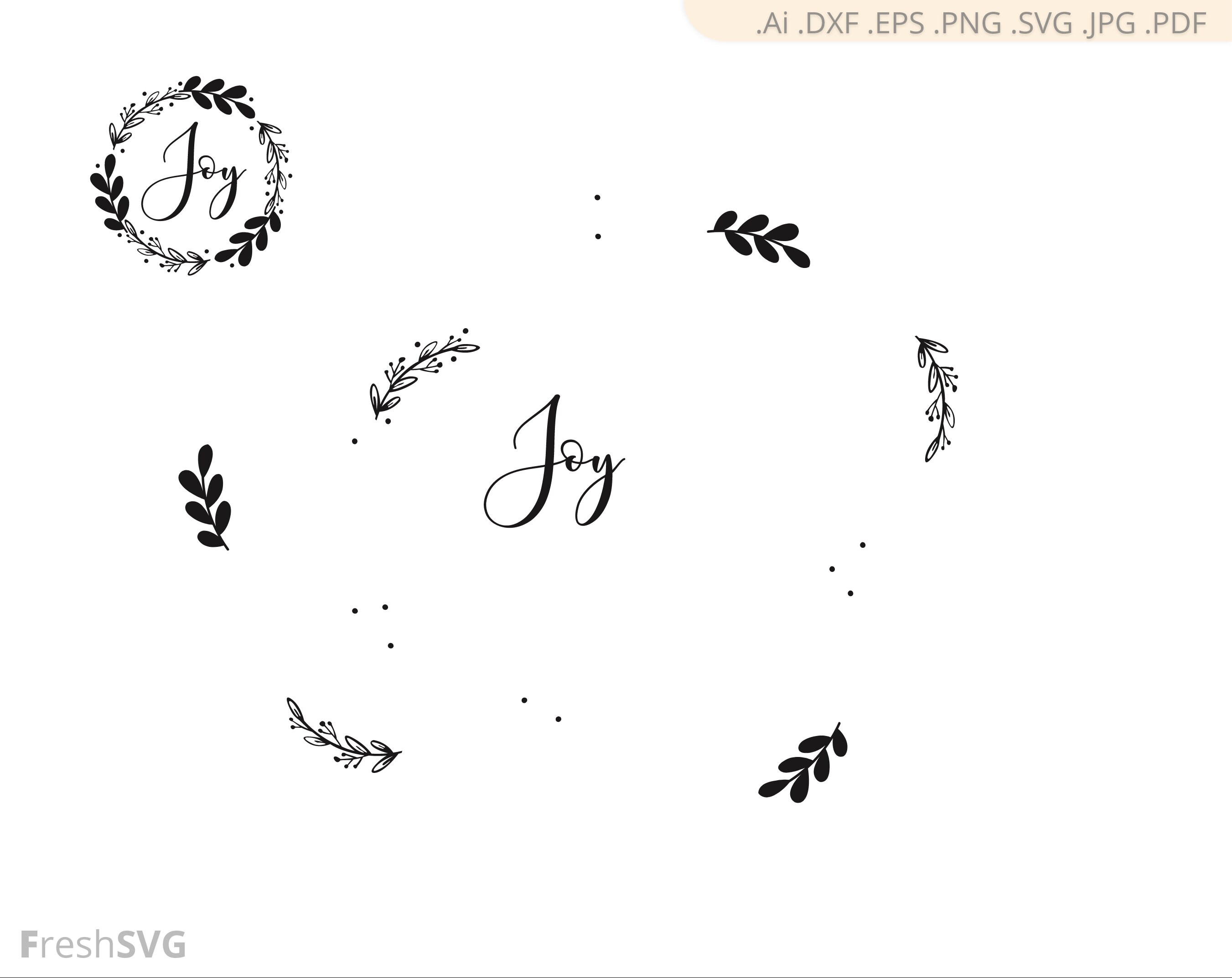 Joy Wreath Svg Christmas Joy Svg Joy DXF Cut File Svg Cut Cricut Svg ...