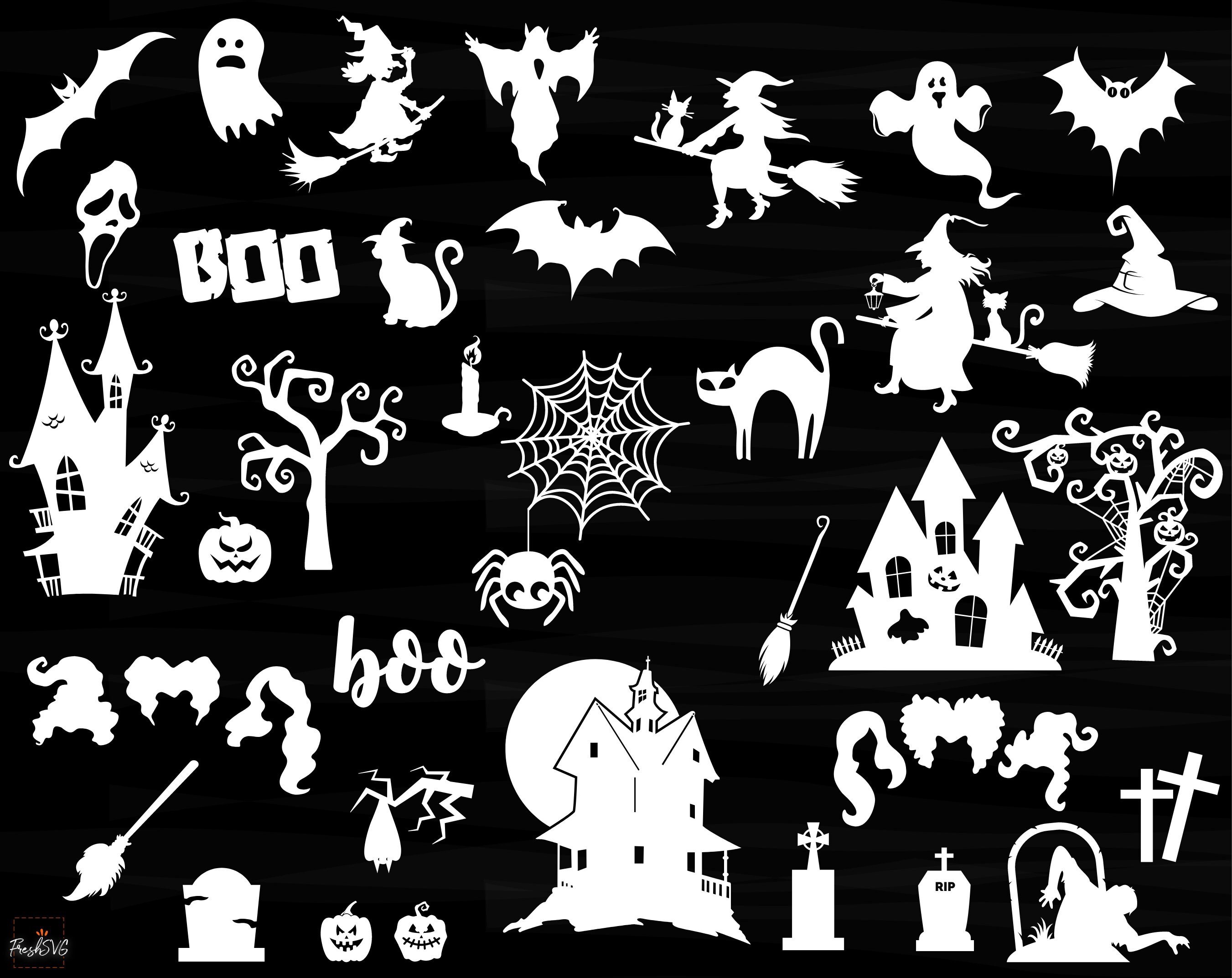 Halloween SVG Halloween Bundle SVG Halloween Silhouette - Etsy