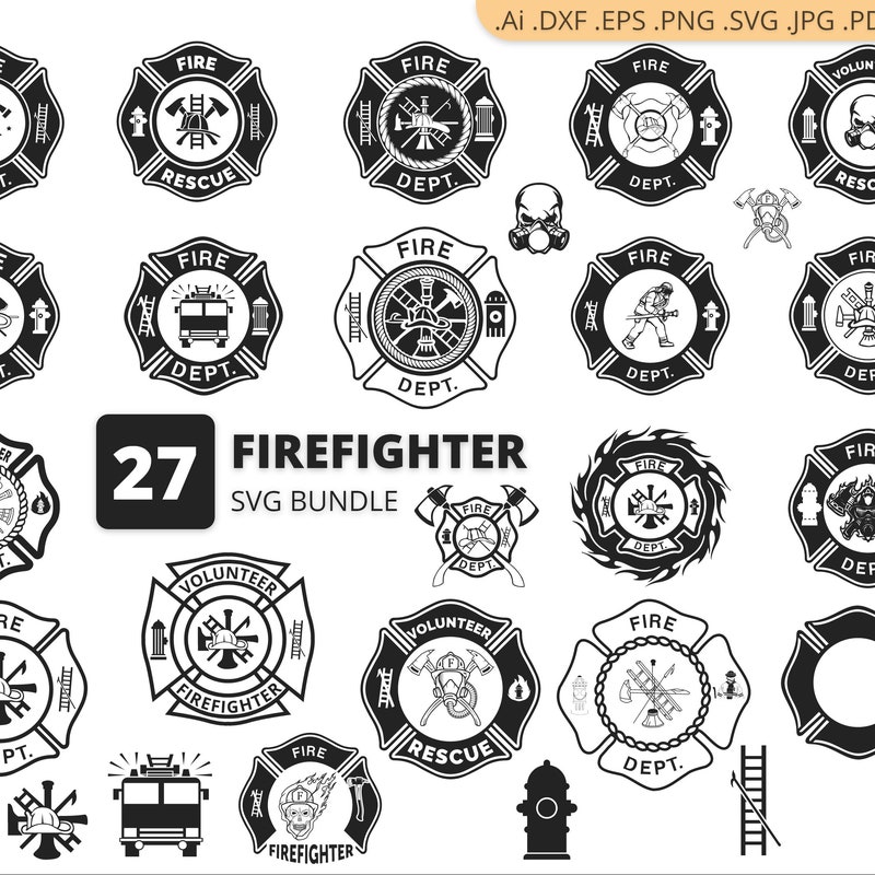 Firefighter Svg - Etsy