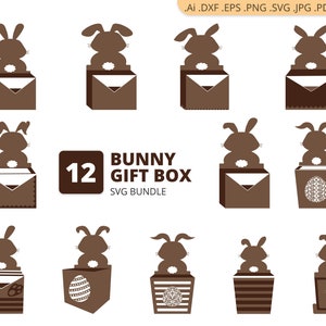 Bunny Gift Box SVG, Bunny Gift Box Bundle SVG, Bunny Gift Box ...