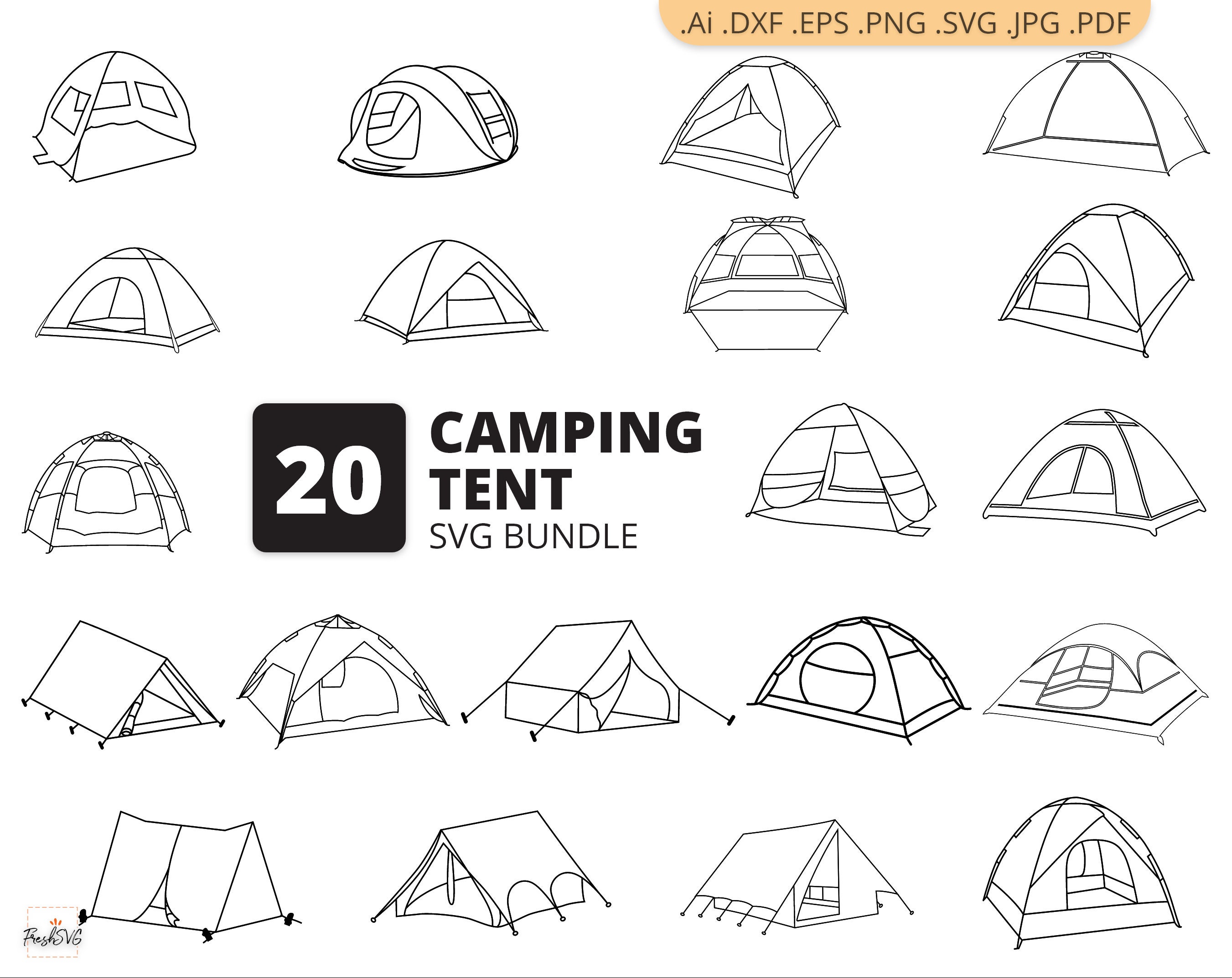 Camping Tent SVG Camping Tent Bundle SVG Camping Tent - Etsy