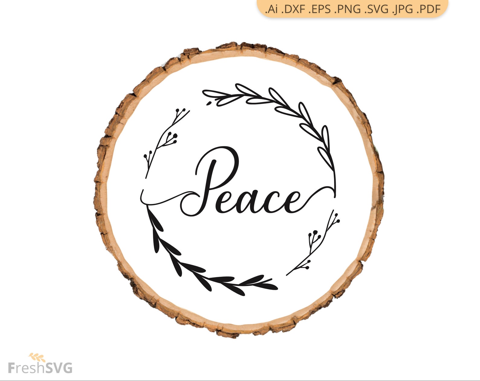 Peace Christmas Peace Wreath Svg Peace DXF Cut File Svg Cut Cricut Svg ...