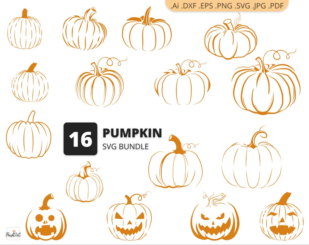 Pumpkin SVG, Pumpkin Bundle SVG, Pumpkin Silhouette, Pumpkin Clipart ...