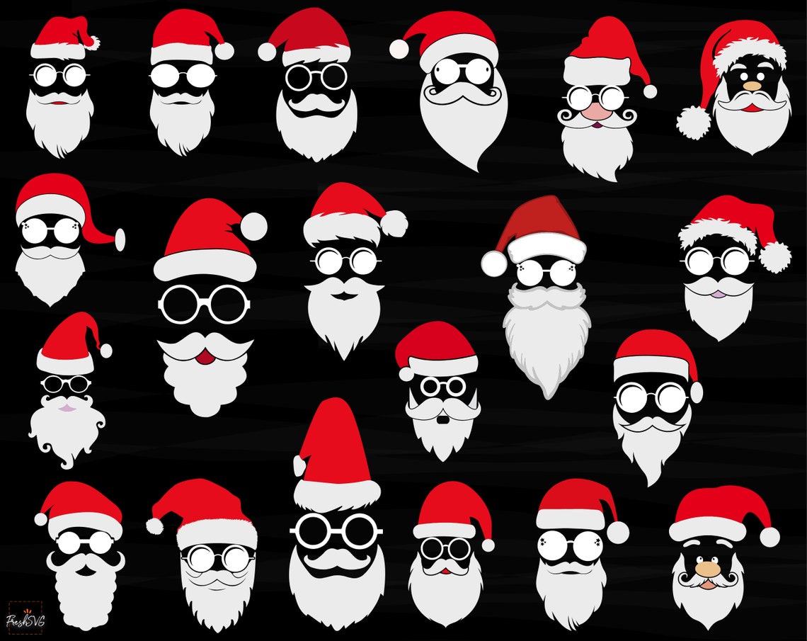 Christmas Santa Face SVG Santa Face Bundle SVG Christmas - Etsy