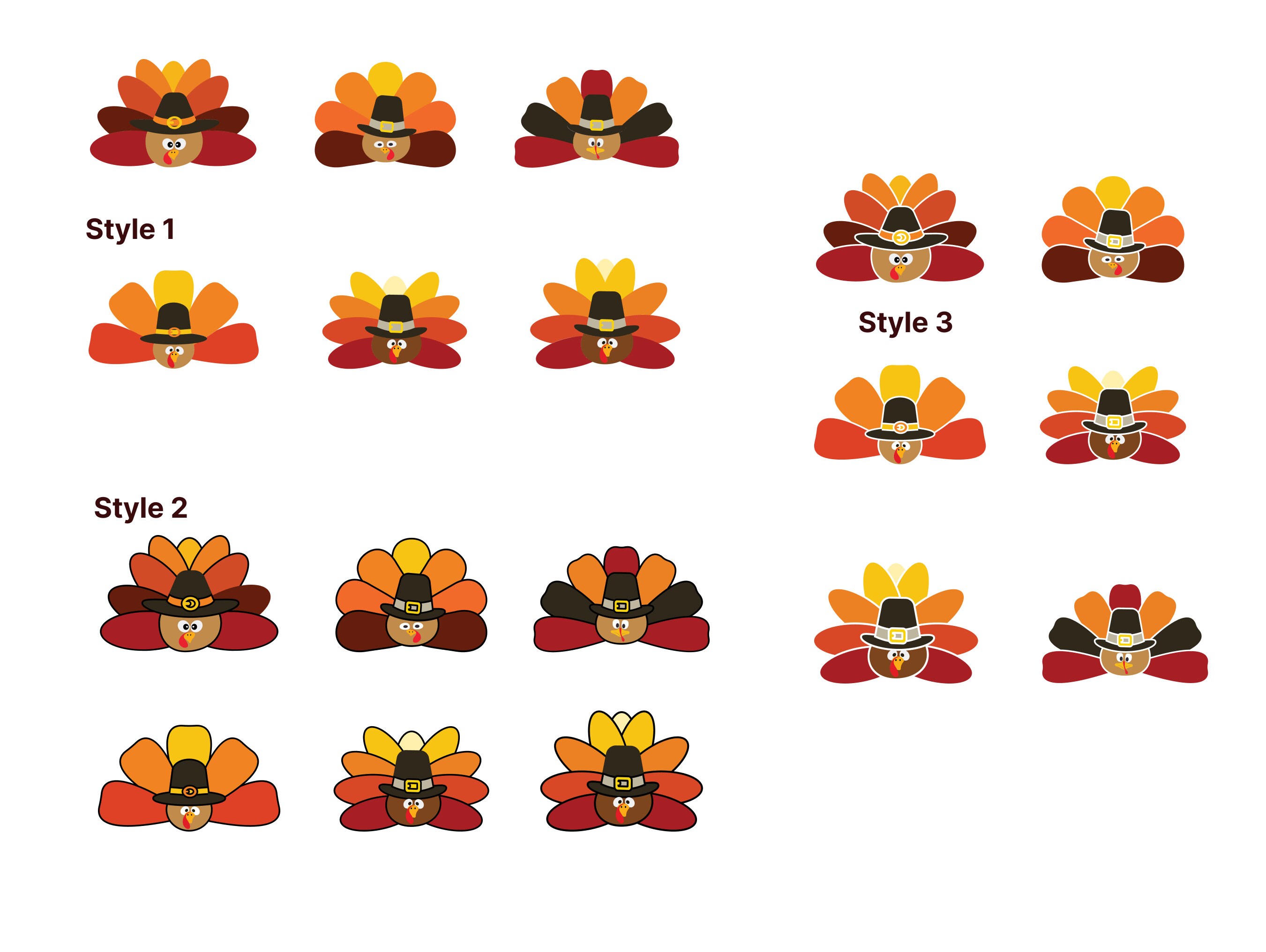 Thanksgiving SVG Pilgrim Hat Turkey SVG Thanksgiving Clipart - Etsy