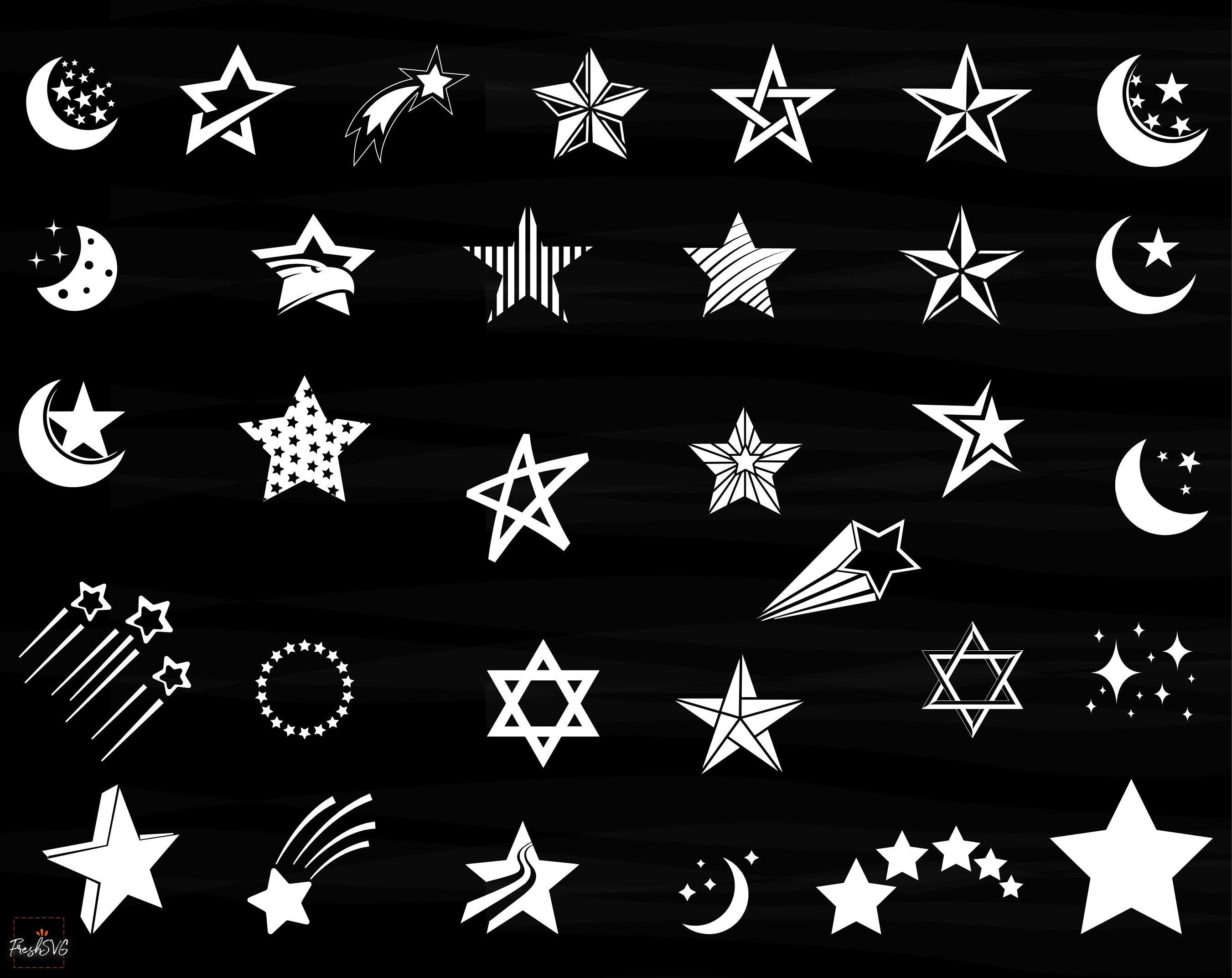 Stars SVG Stars Bundle SVG Stars Silhouette Stars Clipart | Etsy