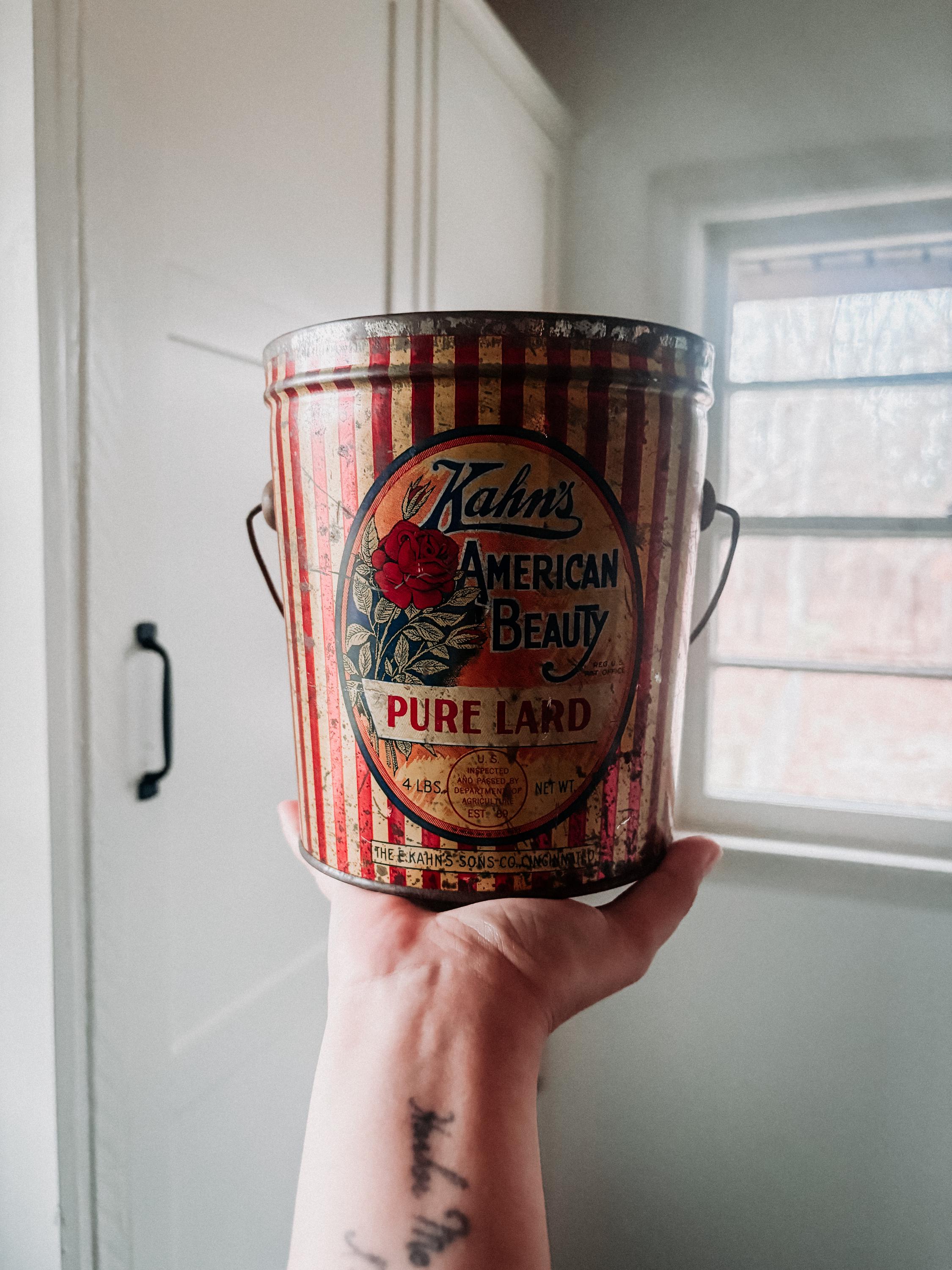 RARE Kahn’s American Beauty Lard Can - Etsy
