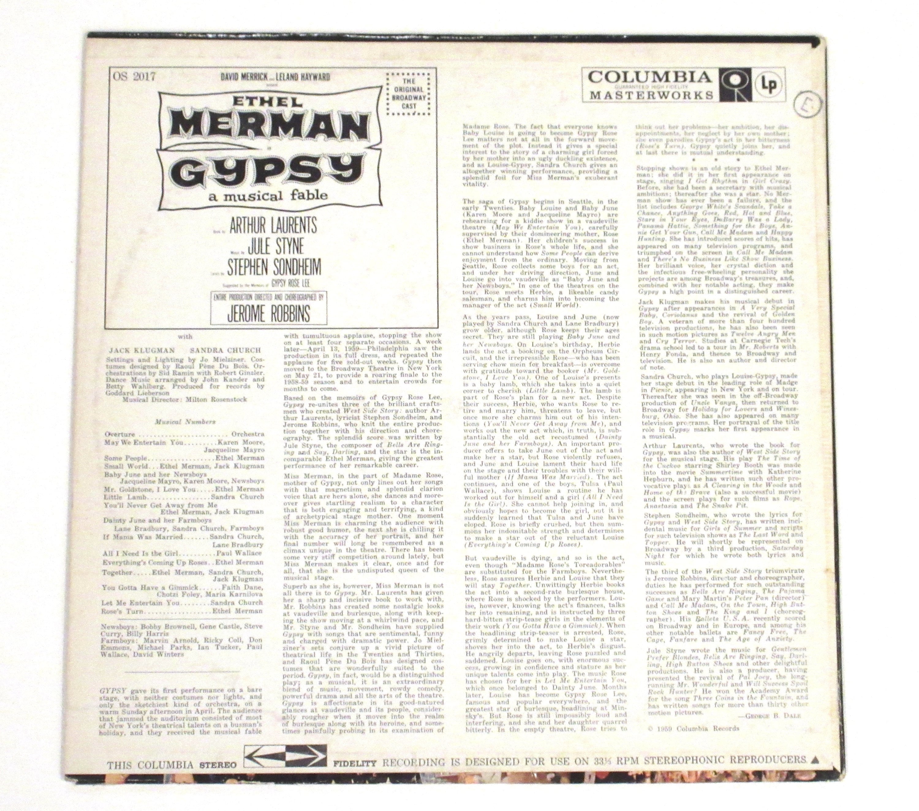 Gypsy Musical Ethel Merman