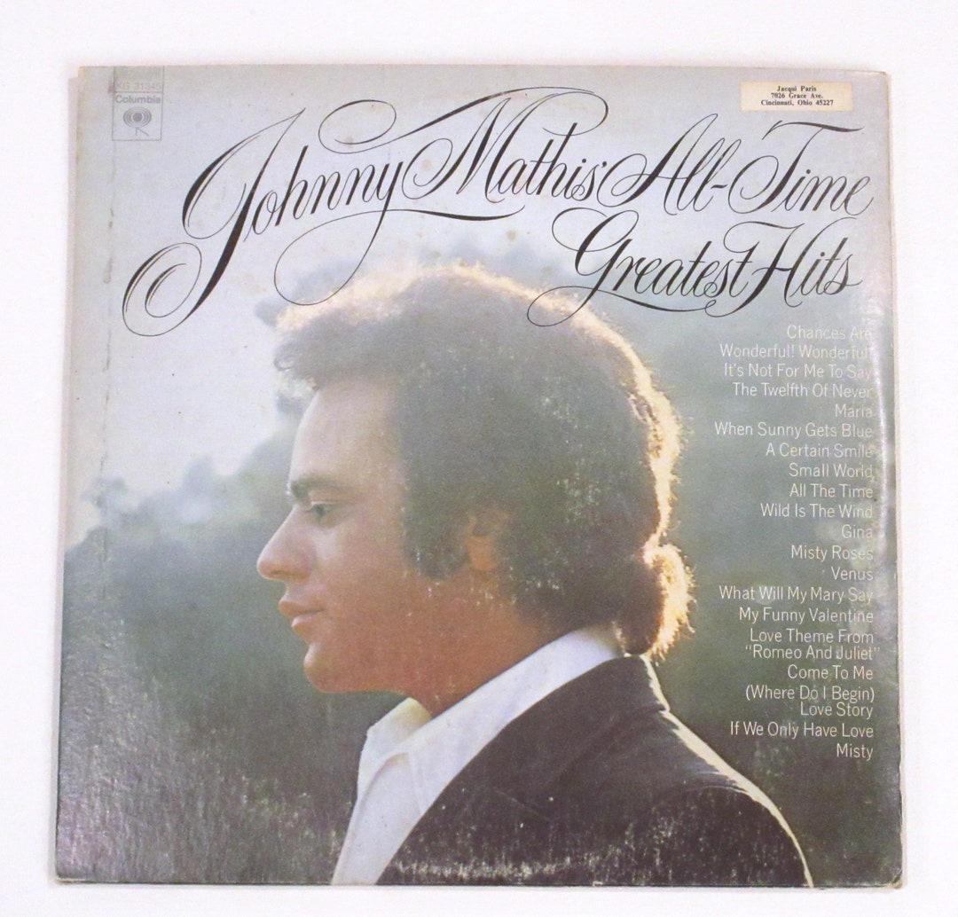 Johnny Mathis Vinyl All Time Greatest Hits 2 Record Set, Misty, Chances ...