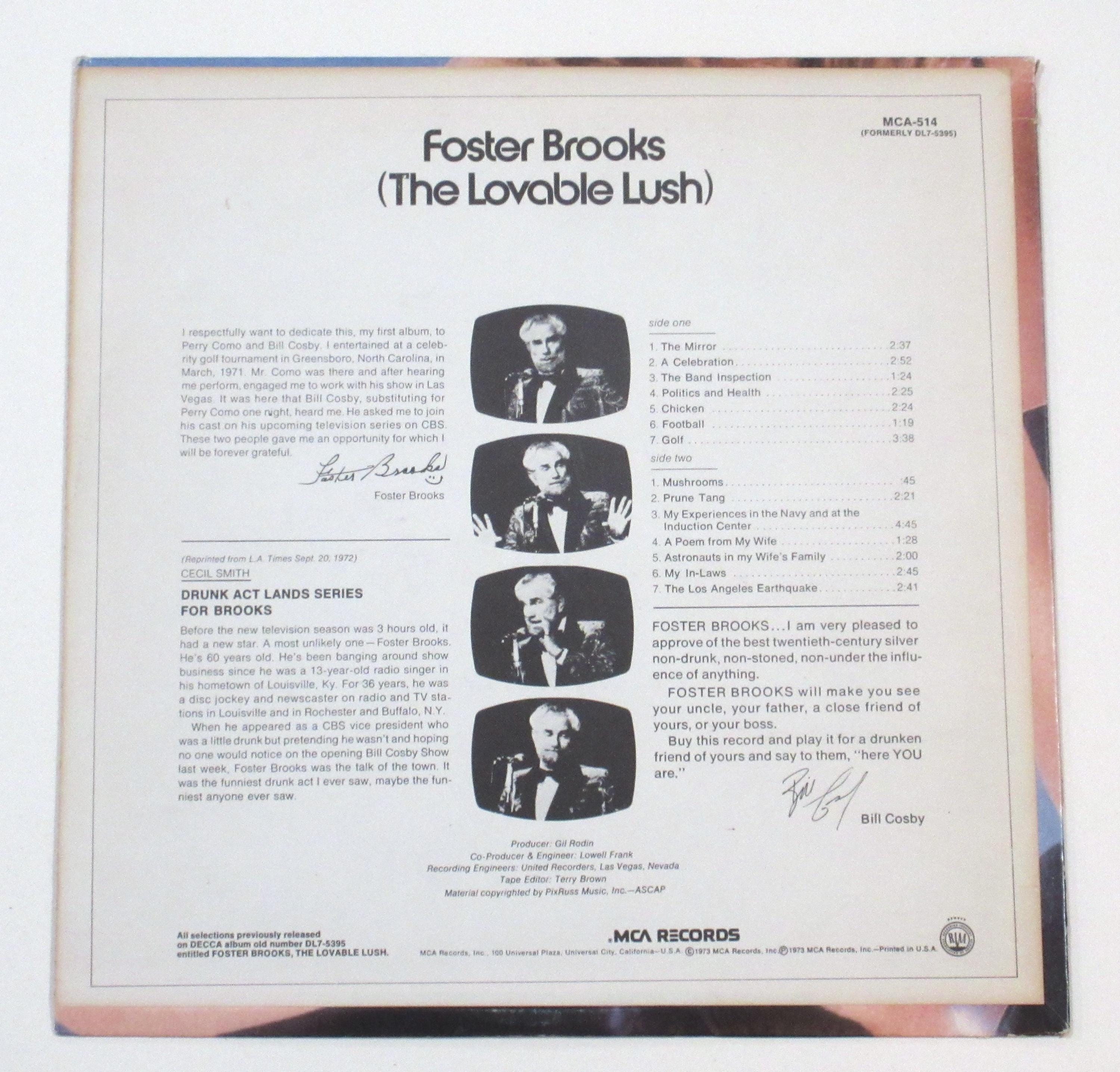 Foster Brooks Comedy Vinyl Lovable Lush 1970s Drunk Nightclub Act ...