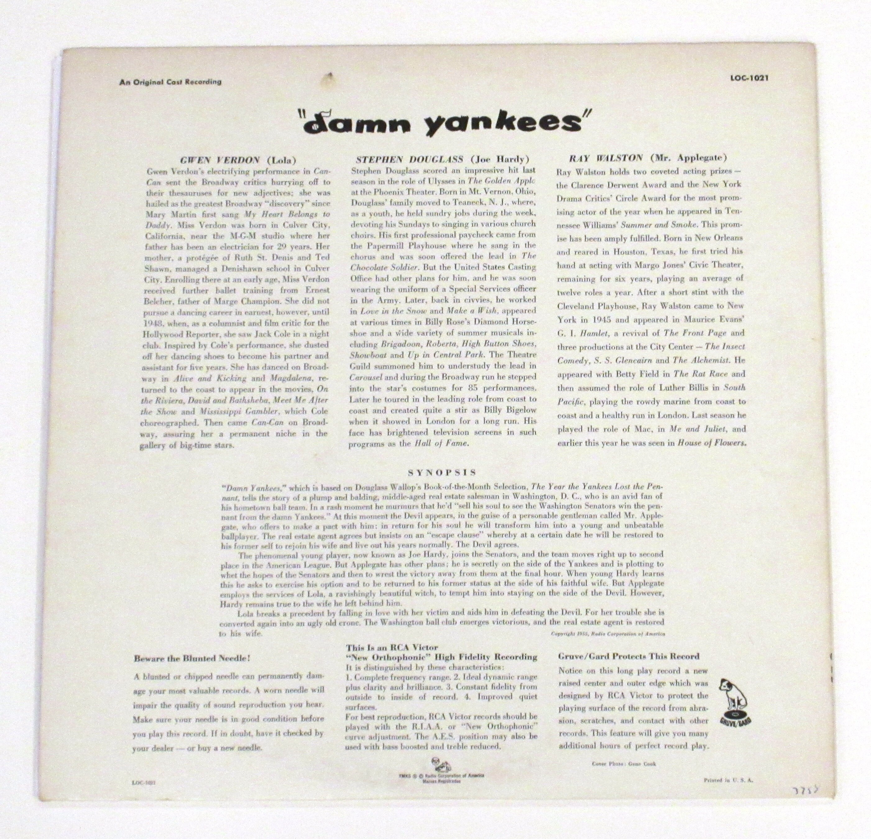 Damn Yankees Vinyl Gwen Verdon Stage Screen 2 Lps 1950s Bob - Etsy