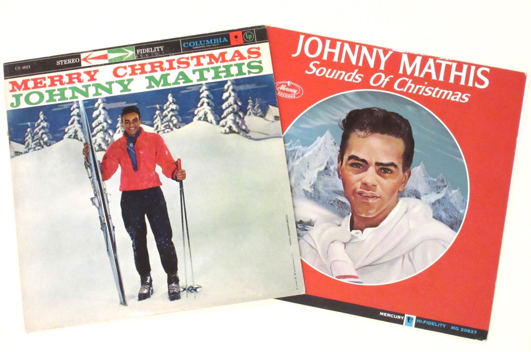 Johnny Mathis Christmas Vinyl 1960s 2 Classic Holiday Records, Merry ...