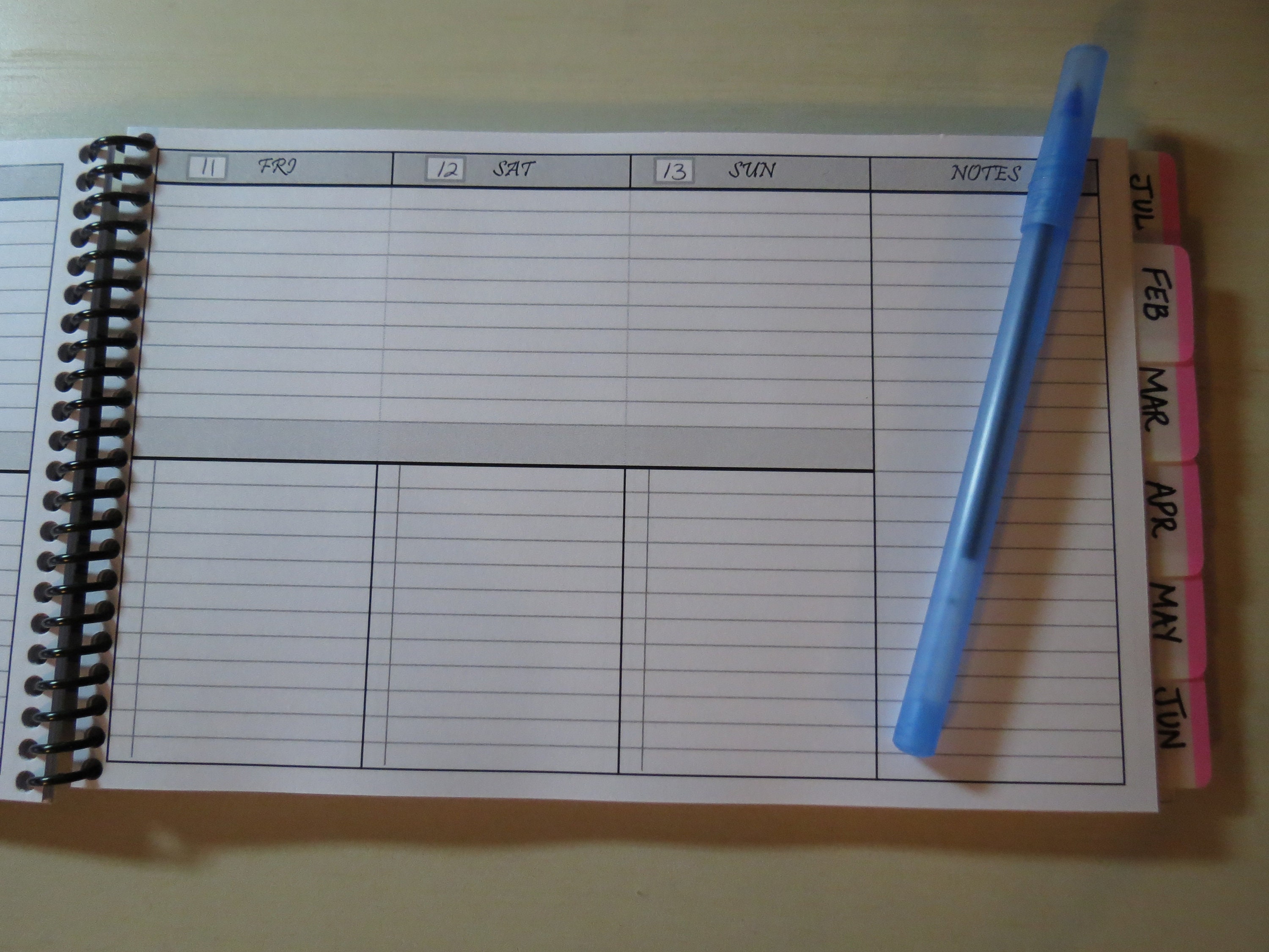 Classy, Simple, and Basic Weekly Calendar; 12-months, Portable ...