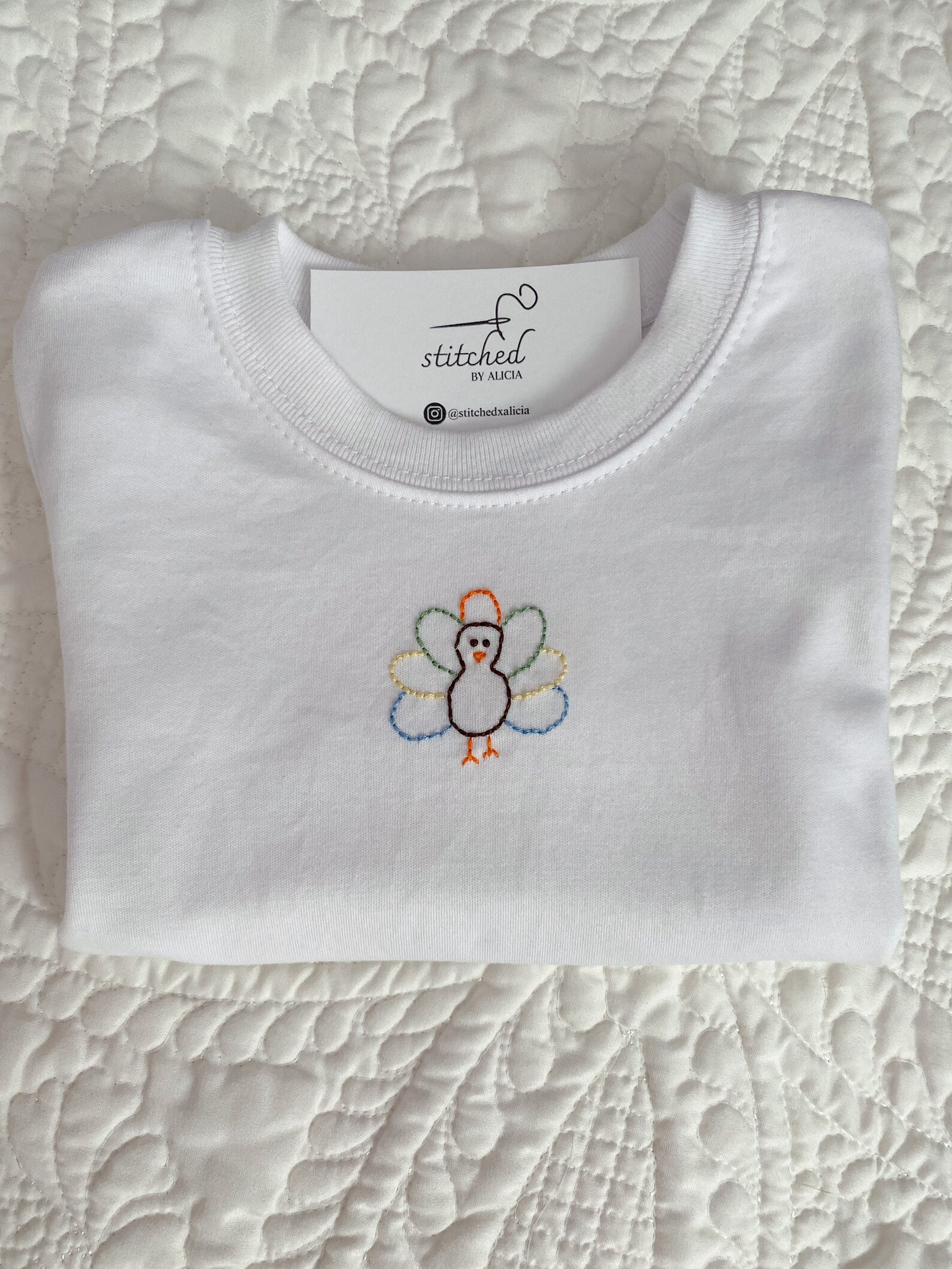 Hand Stitched Turkey Tshirt - Etsy