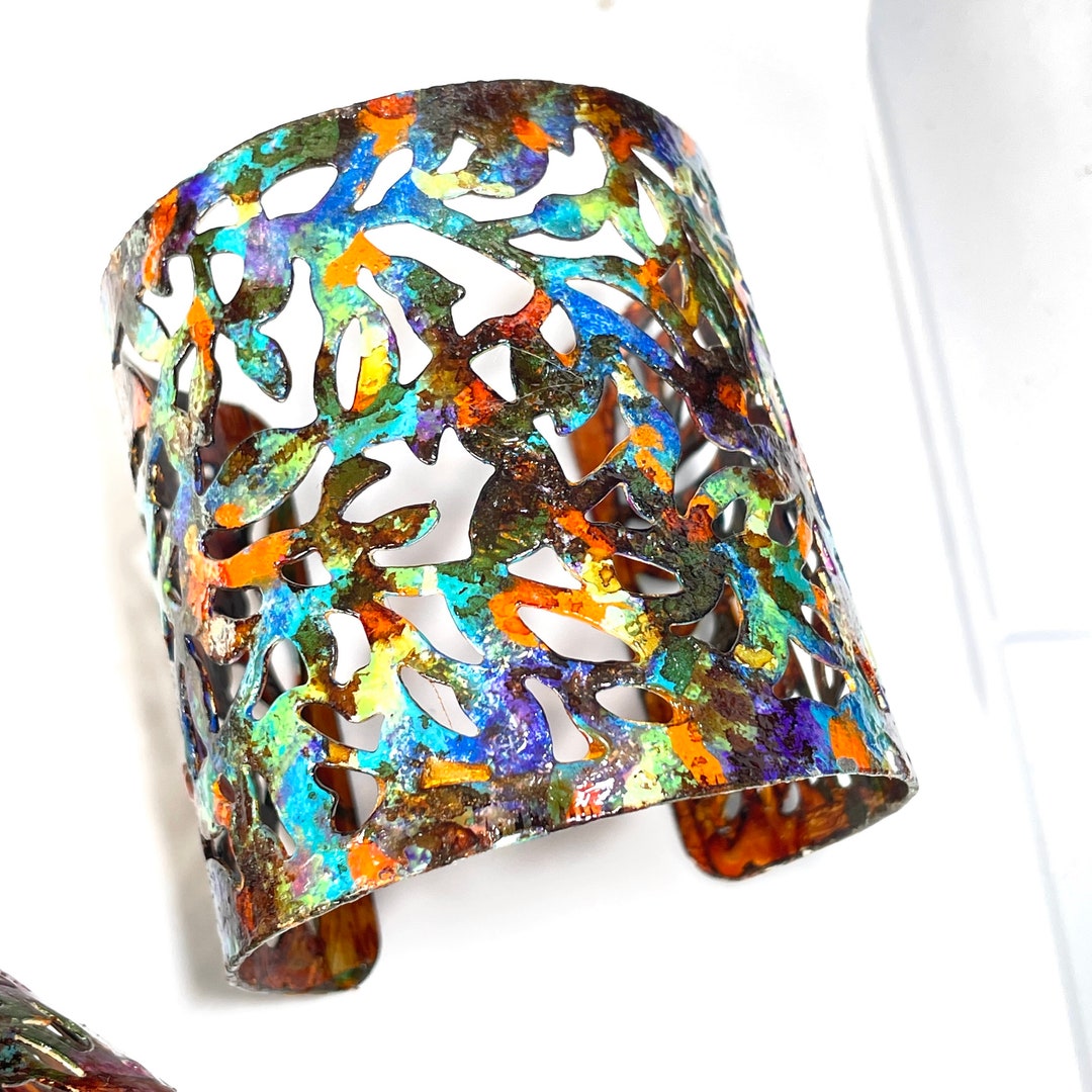 Hand_painted Artisan Bracelet Cuffs - Etsy