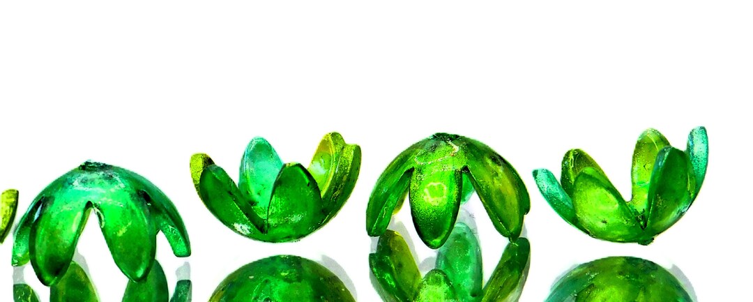 Hand-painted Lucite Bead Caps 19x11mm X2 Pcs - Etsy
