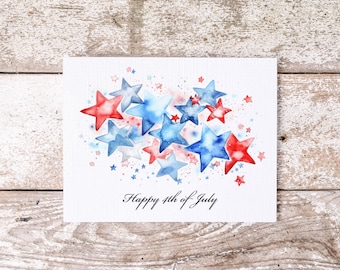 Watercolor Happy July 4th Cards. Artful Celebrations: Capture the ...