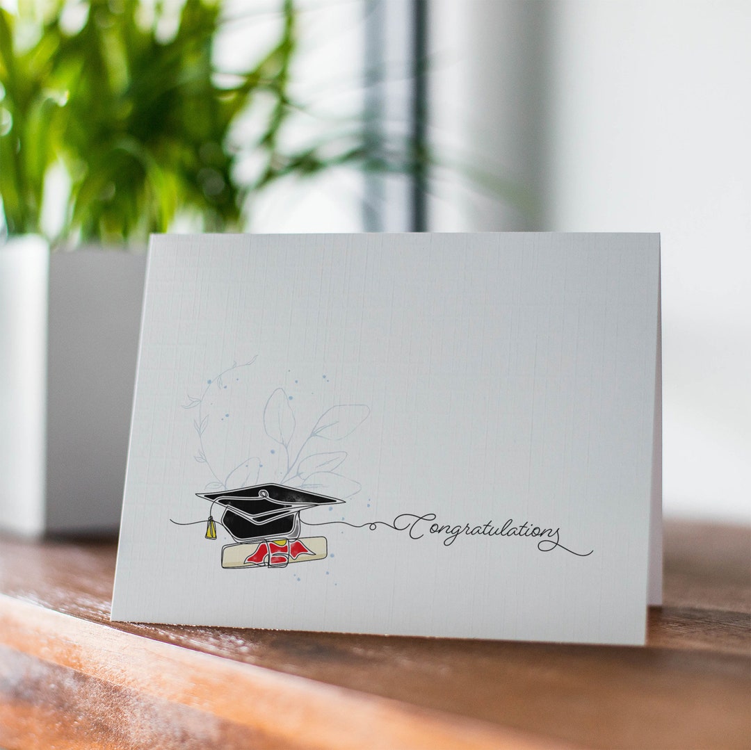 Congratulations Graduation Card With Black Cap, High School Graduation ...