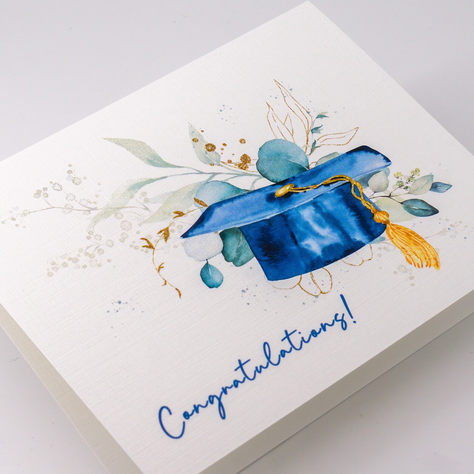 Blue Cap & Floral College Graduation Card Congrats Graduation Show Your ...