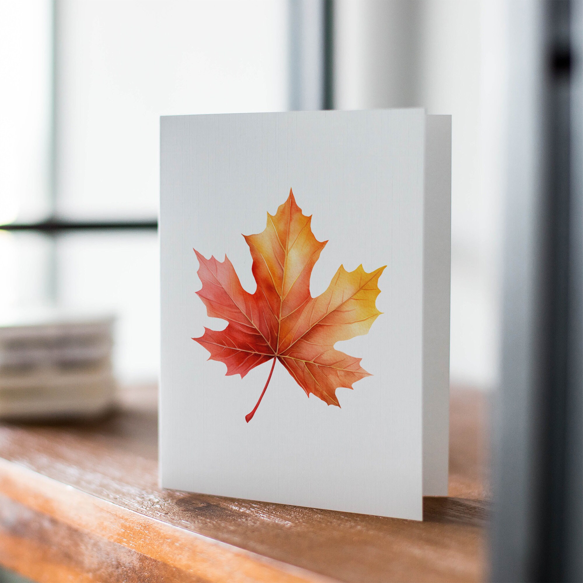 Autumn Leaves Cards, Watercolor Fall Leaves, Fall Note Cards, Autumn ...