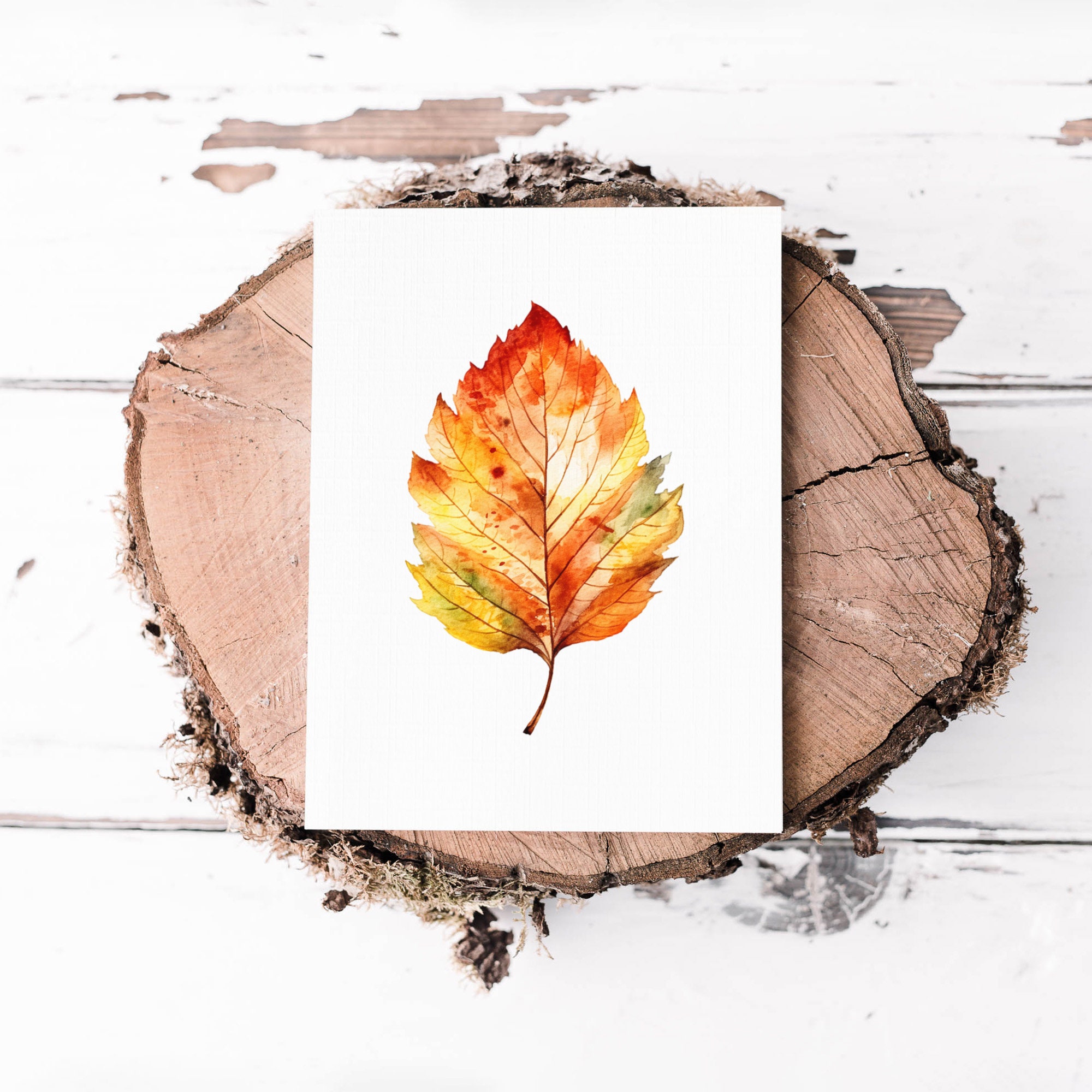 Autumn Leaves Cards, Watercolor Fall Leaves, Fall Note Cards, Autumn ...