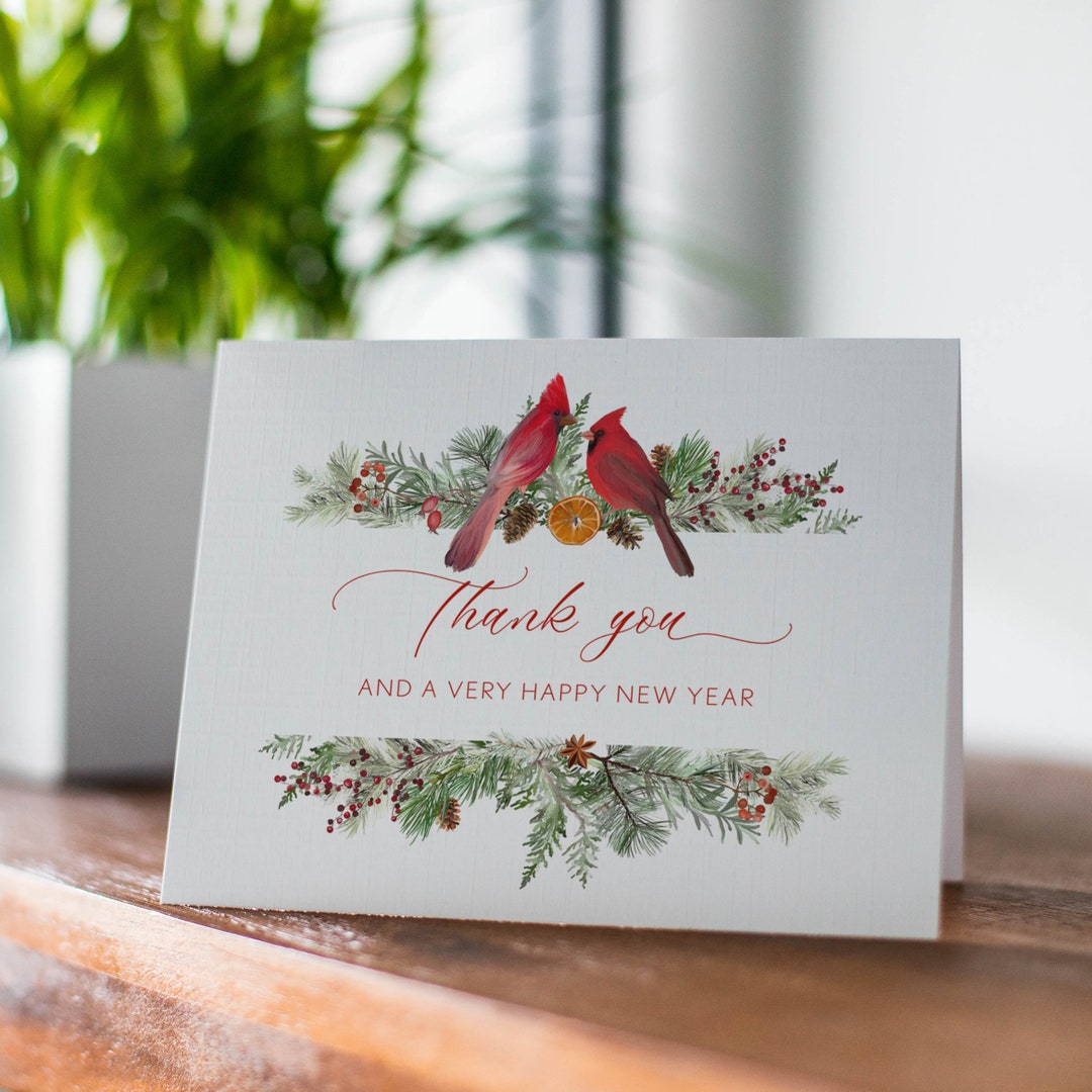 Thank You Card Christmas, Holiday Thank You Notes, Christmas Thank You ...