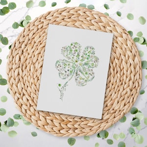 Four Leaf Clover Card, St Patricks Day Card, Saint Patricks Day Gift ...