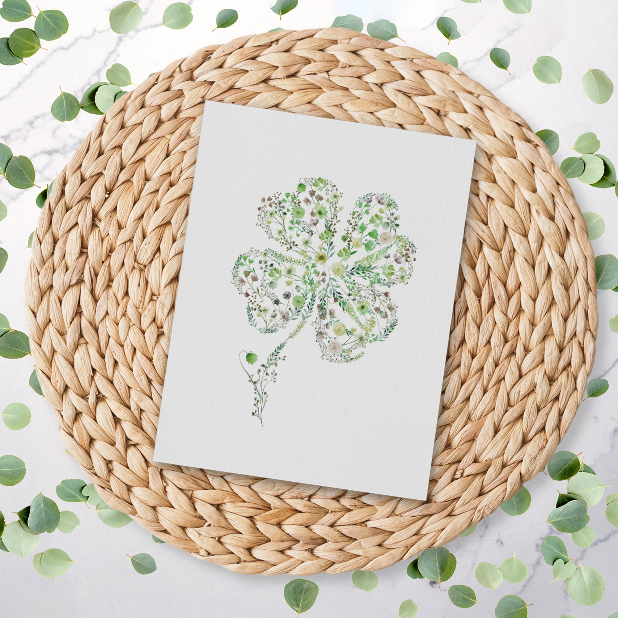 Four Leaf Clover Card, St Patricks Day Card, Saint Patricks Day Gift ...