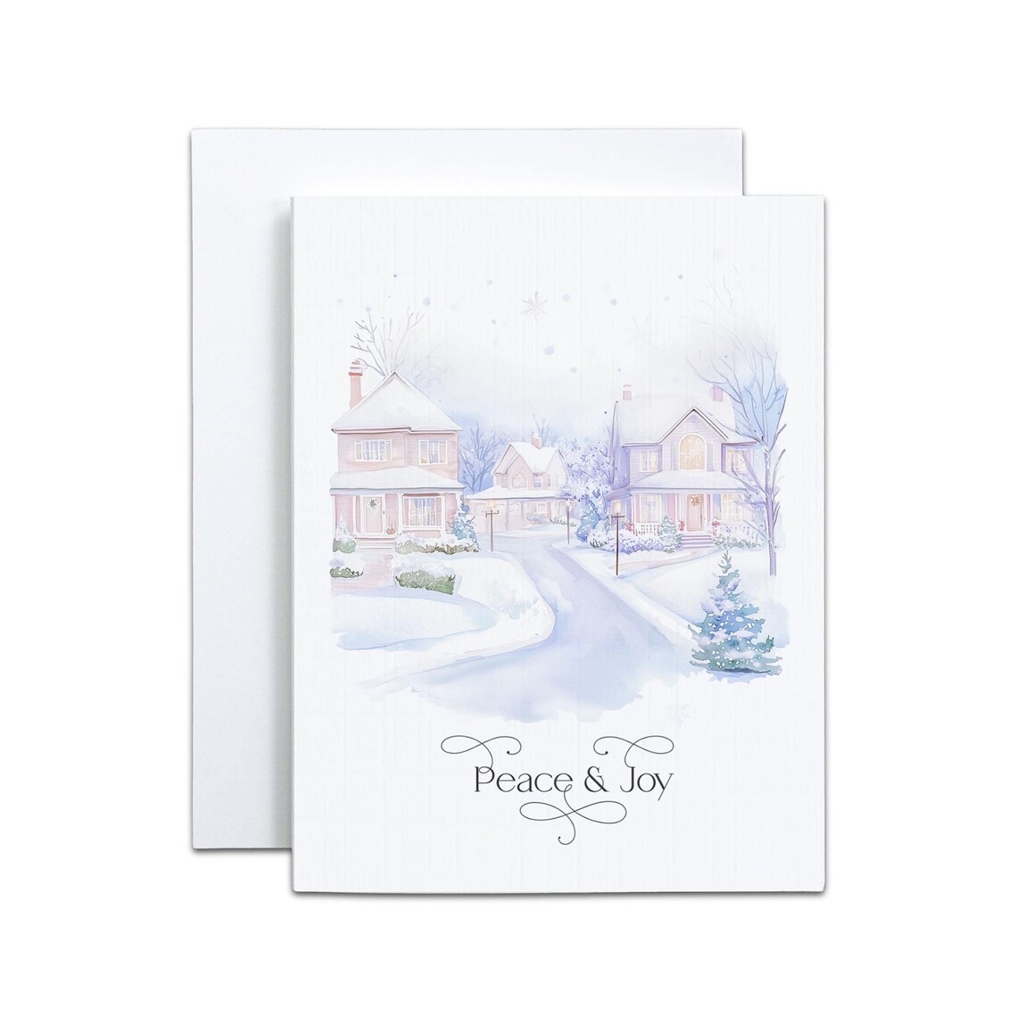 Festive Blue Watercolor Holiday Card Pack, 6 Unique Christmas Greetings ...