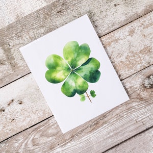 Shamrock Card, Four Leaf Clover Card, St Patricks Day Card, Saint ...