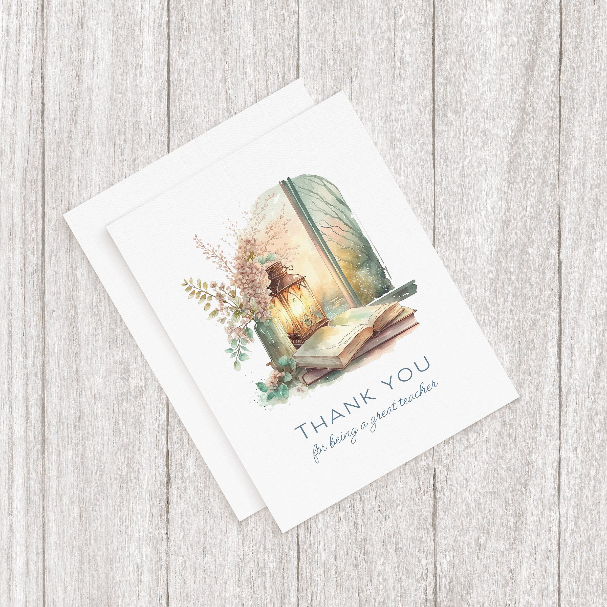 Beautiful Watercolor Teacher Thank You Cards, Perfect for Teacher ...