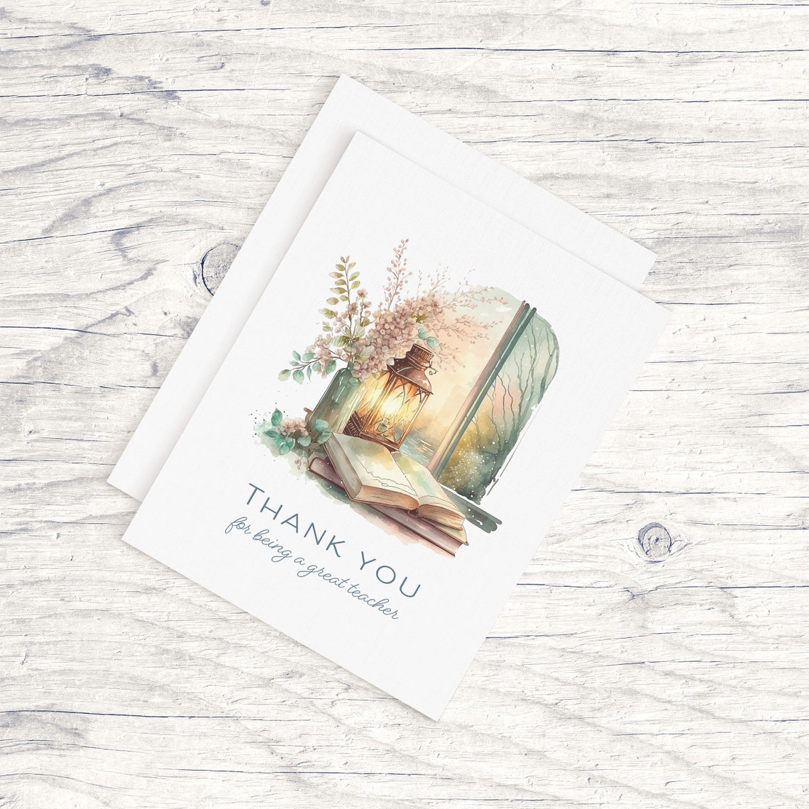 Beautiful Watercolor Teacher Thank You Cards, Perfect for Teacher ...
