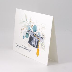 Black Cap & Floral College Graduation Card - Congrats Graduation! Honor ...