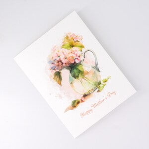 Happy Mothers Day Card Unique With Hydrangea Watercolor, Flower Bouquet ...