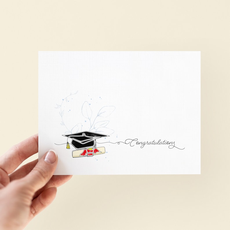 Congratulations Graduation Card With Black Cap, High School Graduation ...