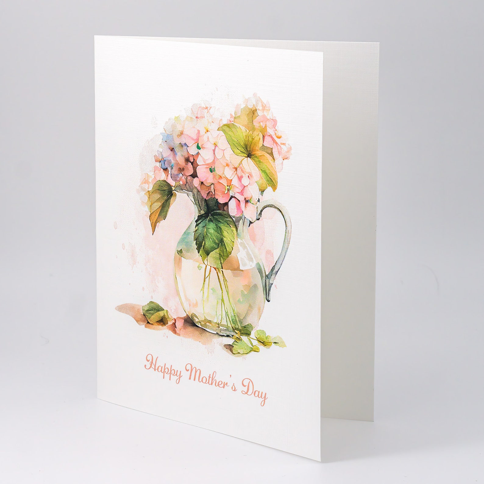 Happy Mothers Day Card Unique With Hydrangea Watercolor, Flower Bouquet ...
