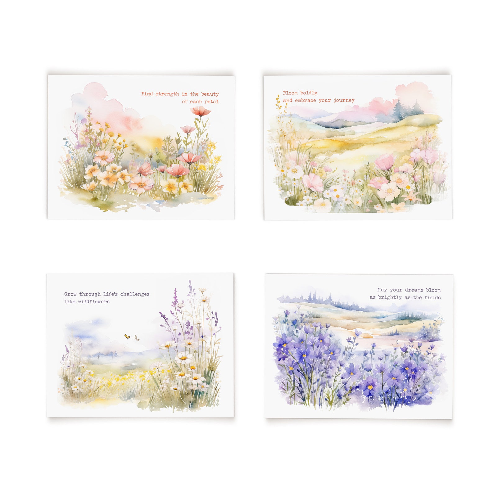 Motivational Cards Set, Positive Affirmation Cards, Watercolor ...
