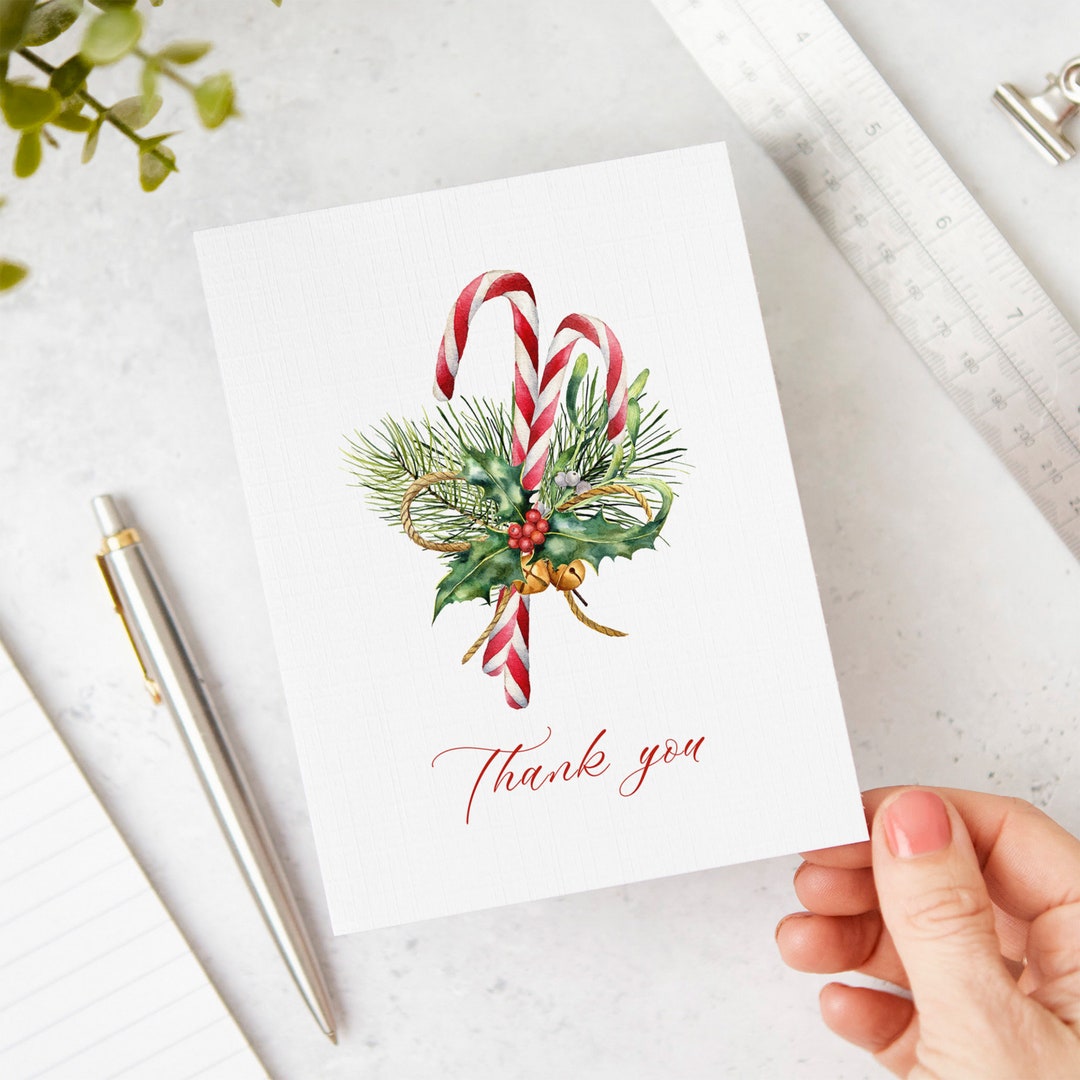 Thank You Card Christmas Holiday Thank You Notes Christmas - Etsy